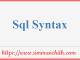 Sql Syntax Simmanchith