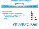 Print Number Pattern In Python Python Program