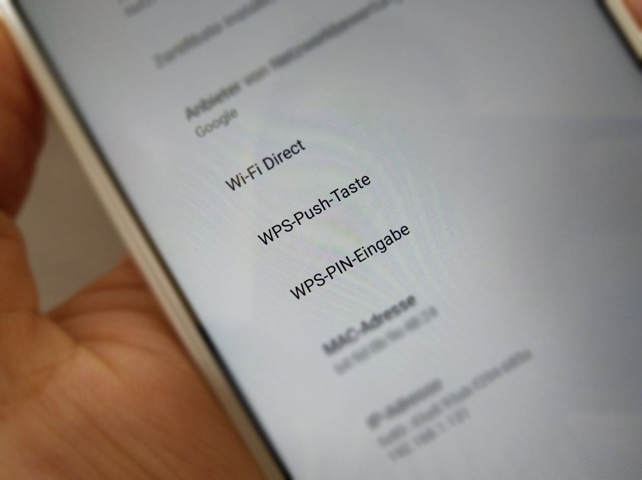 Android: WPS-Funktion für WLAN fliegt raus