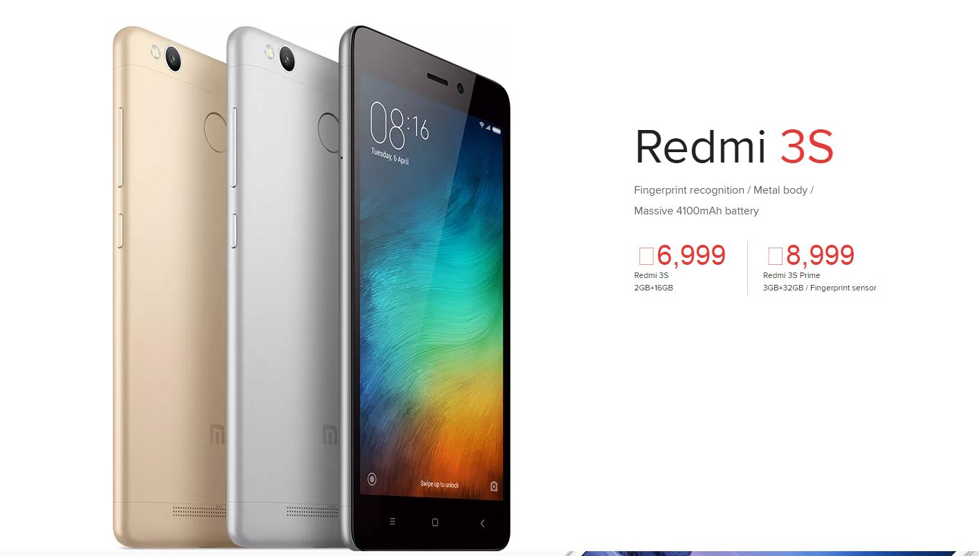Xiaomi Redmi 3S Arrives In India Along With A 'Prime' Variant