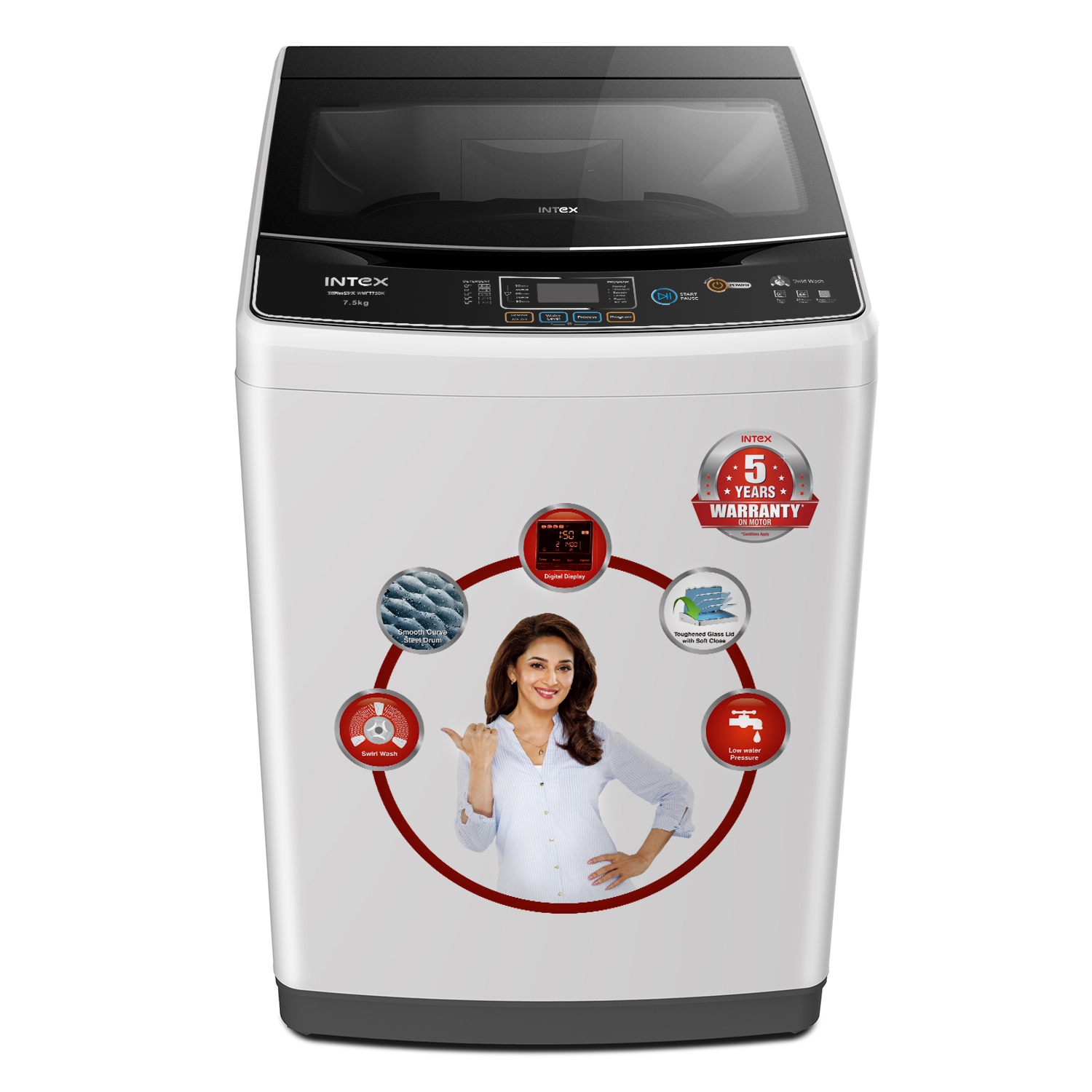 Intex Fully Automatic Washing Machine (WMFT75BK) Launched At 21,900 INR ...