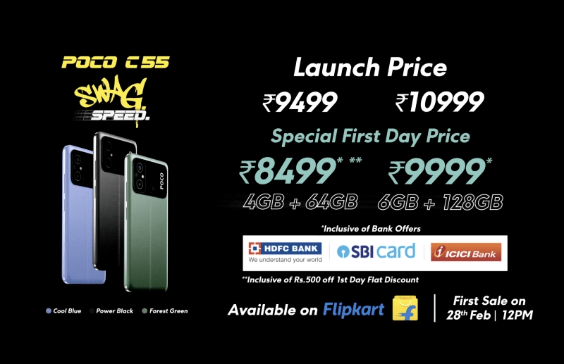 POCO C55 with MediaTek chip and leather finish launched; Check price ...