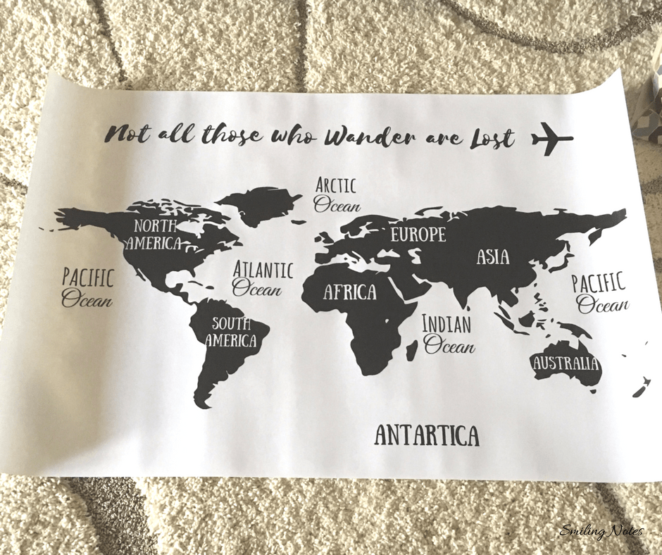 DIY Easy Push Pin World Map Wall Art