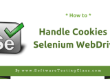 How To Handle Cookies In Selenium Webdriver Software Testing Class