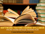 Software Testing Course Syllabus Online Course Detailed Training Plan