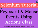 Keyboard And Mouse Events Using Selenium Actions Class