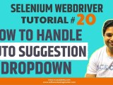 Selenium Webdriver Tutorial 20 How To Handle Auto Suggestion