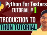 Python For Testers 1 Introduction To Python Tutorial Software