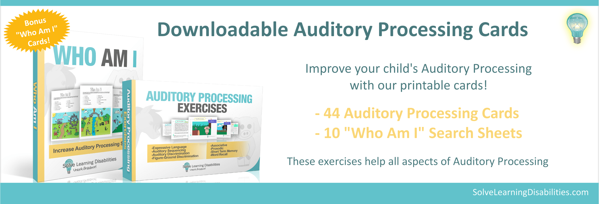 Auditory Processing Exercises Banner - Solve Learning Disabilities