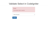 How To Validate Select In Codeigniter Sourcecodester