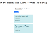 How To Get The Height And Width Of Uploaded Image Using Php