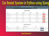 Car Rental System In Python Using Django With Free Source Code