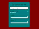 Dictionary Web Application Using Html Css In Javascript With Source
