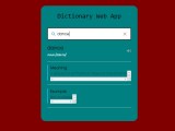 Dictionary Web Application Using Html Css In Javascript With Source