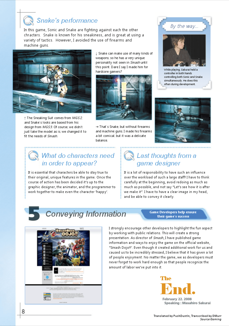 Sakurai’s GDC 2008 Presentation Slides – Source Gaming