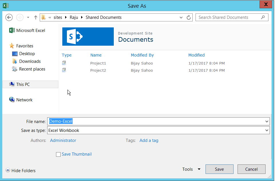 How to directly save Excel File into SharePoint Online Document Library - SPGuides