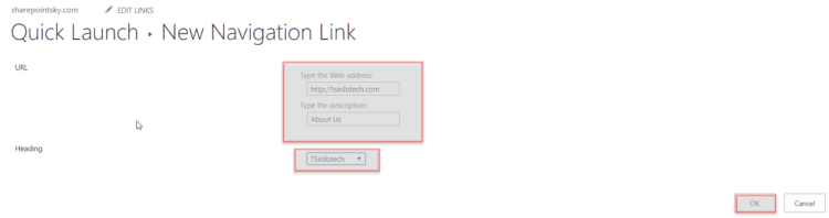 Customize quick launch navigation in SharePoint - SPGuides