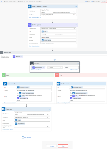 Microsoft Flow Example: When an item is created in SharePoint List, Send approval and create ...