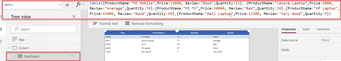 How to use PowerApps Table() Function - SPGuides