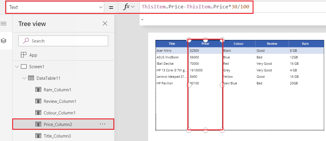 PowerApps update data table columns - SPGuides