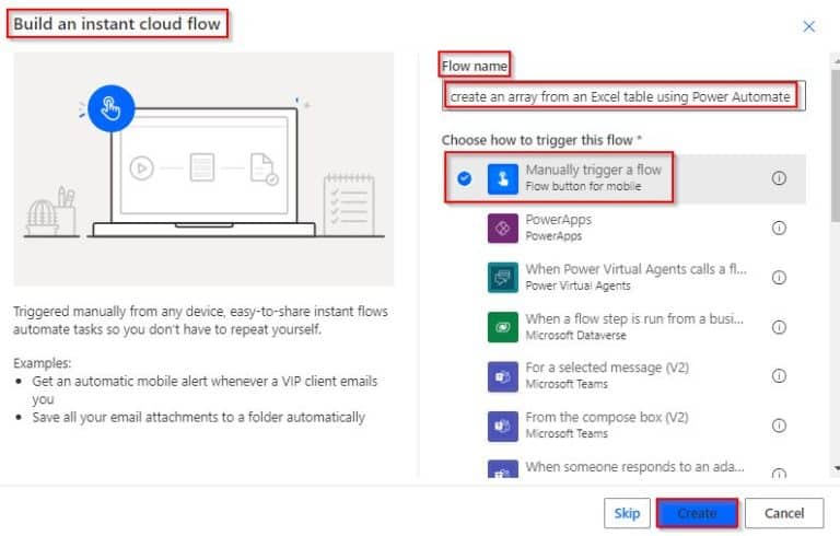 How To Create An Array From An Excel Table Using Power Automate Spguides