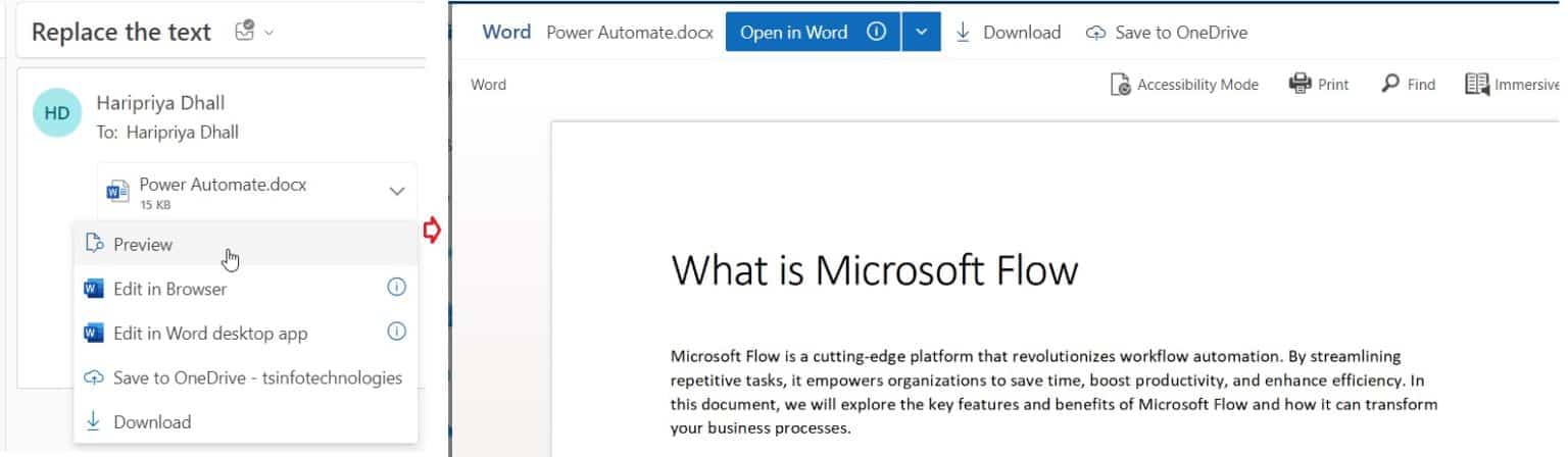 How to replace text in a Word document in Power Automate? - SPGuides
