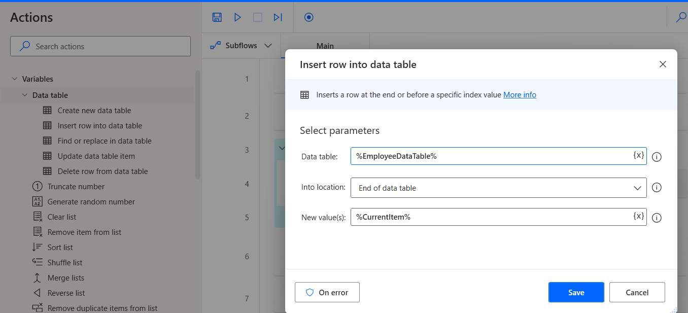 Data table in Power Automate Desktop - SharePoint & Microsoft Power ...