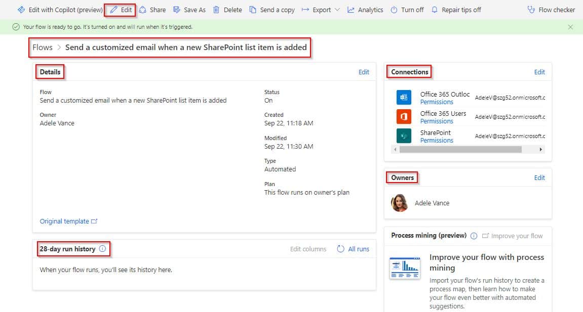 Send a Customized email when a new item is created in a SharePoint list using Power Automate ...