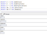 Sql Arithmetic Operators