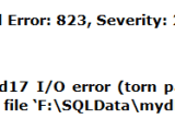 Dealing With Microsoft Sql Server Error 823