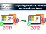 How To Migrate Sql Server Database To Lower Version Restore