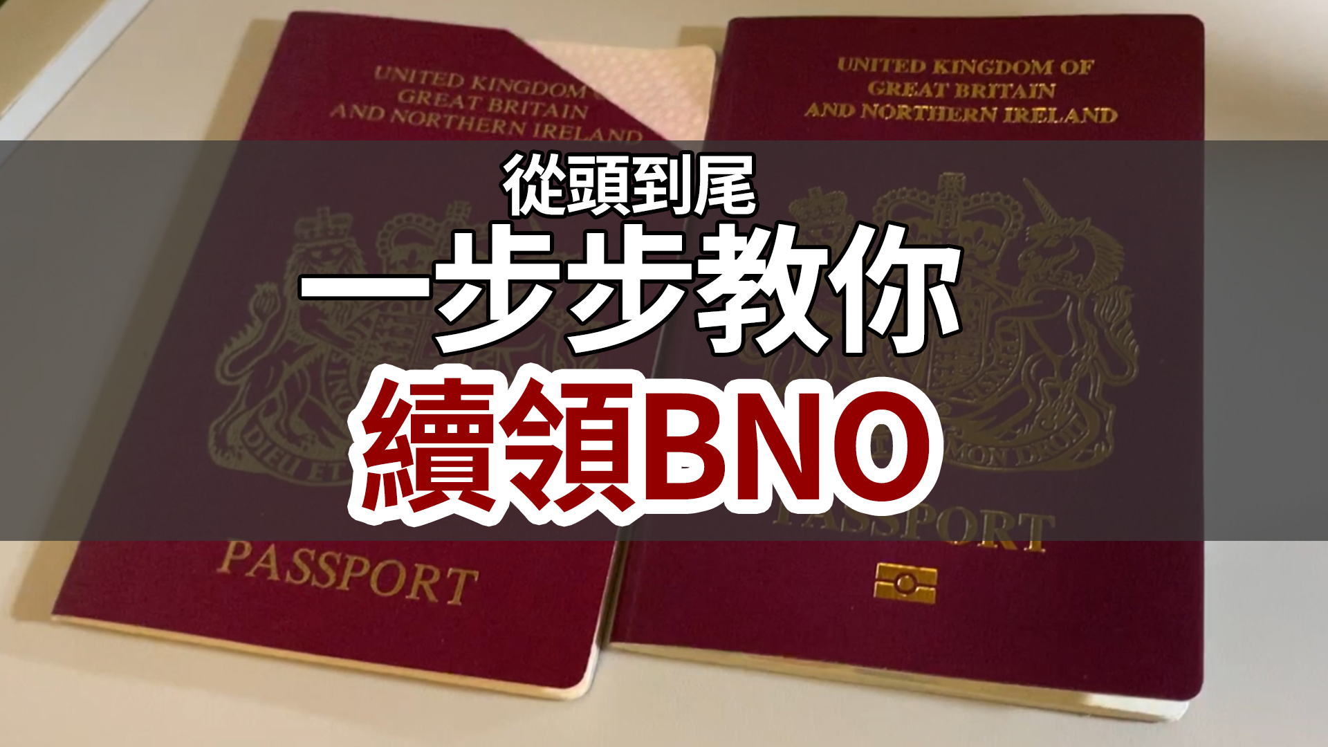 BNO申請續領全過程 懶人包一文睇清