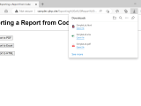Exporting A Report From Code Samples