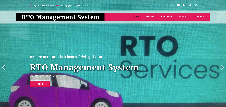 RTO Management System in PHP MySQL - Student Projects Live