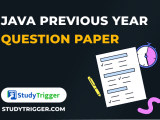 Java Previous Year Question Paper Study Trigger