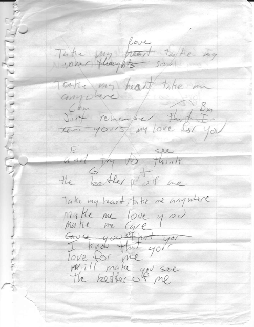 Handwritten Song Notes | The Songwriting Diaries