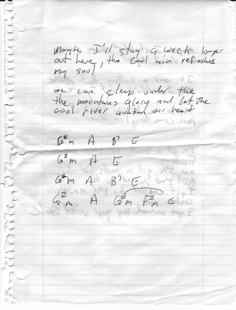 Handwritten Song Notes | The Songwriting Diaries