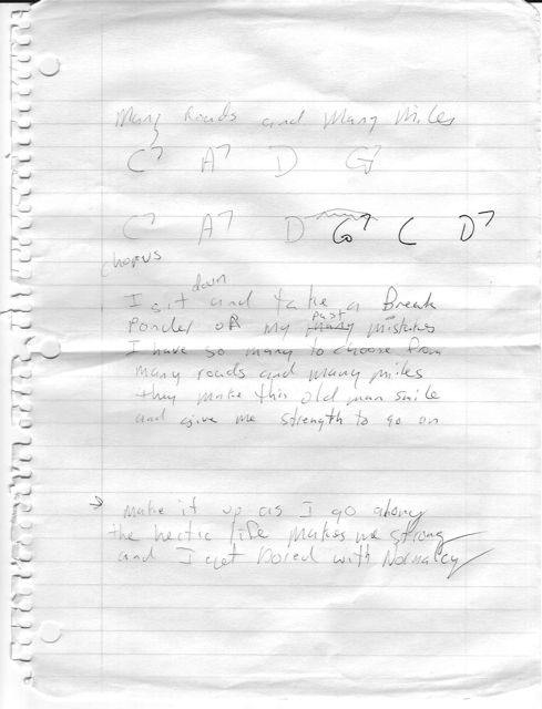 Handwritten Song Notes | The Songwriting Diaries