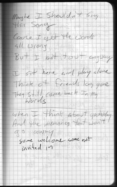 Handwritten Song Notes | The Songwriting Diaries