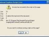 Internet Explorer Script Error Tech Faq