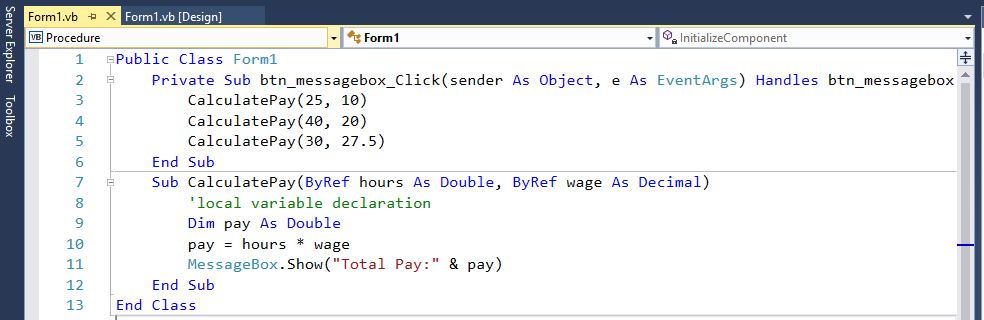 ការបង្កើត Procedure ក្នុងភាសា VB.NET ការបង្កើត Procedure ក្នុងភាសា VB.NET