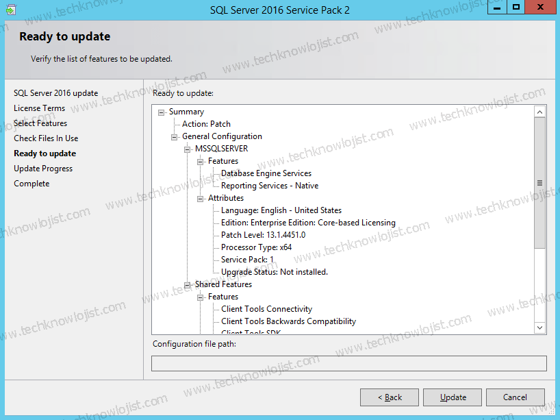 SQL Server 2016 SP2 Upgrade İşlemi - Techknowlojist