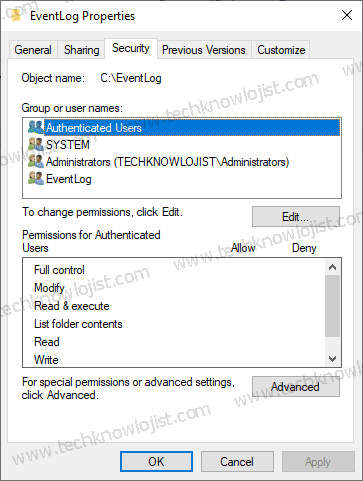 How To Change Event Log Path Location - Techknowlojist