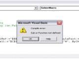 Microsoft Visual Basic Compile Error Sub Or Function Not Defined