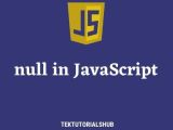 Null In Javascript Tektutorialshub