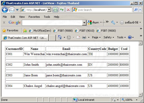 Asp Net Listview Control Separator Rows