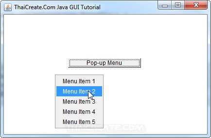 Java Awt And Popup Menu Popupmenu Example