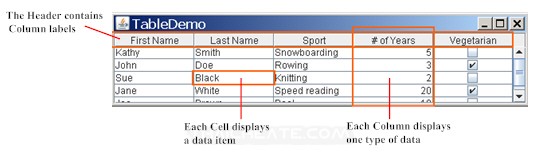 Java Table Jtable Swing Example