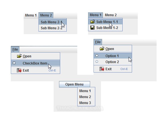 Java Gui Swing Menus