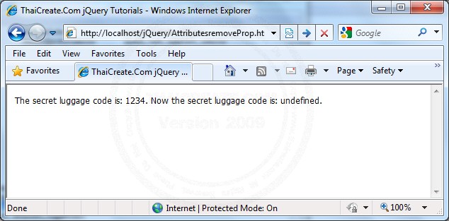 Removeprop Attributes Jquery